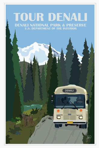 Tour Denali 11x17 Poster White Tube with Label – Museum Nerd